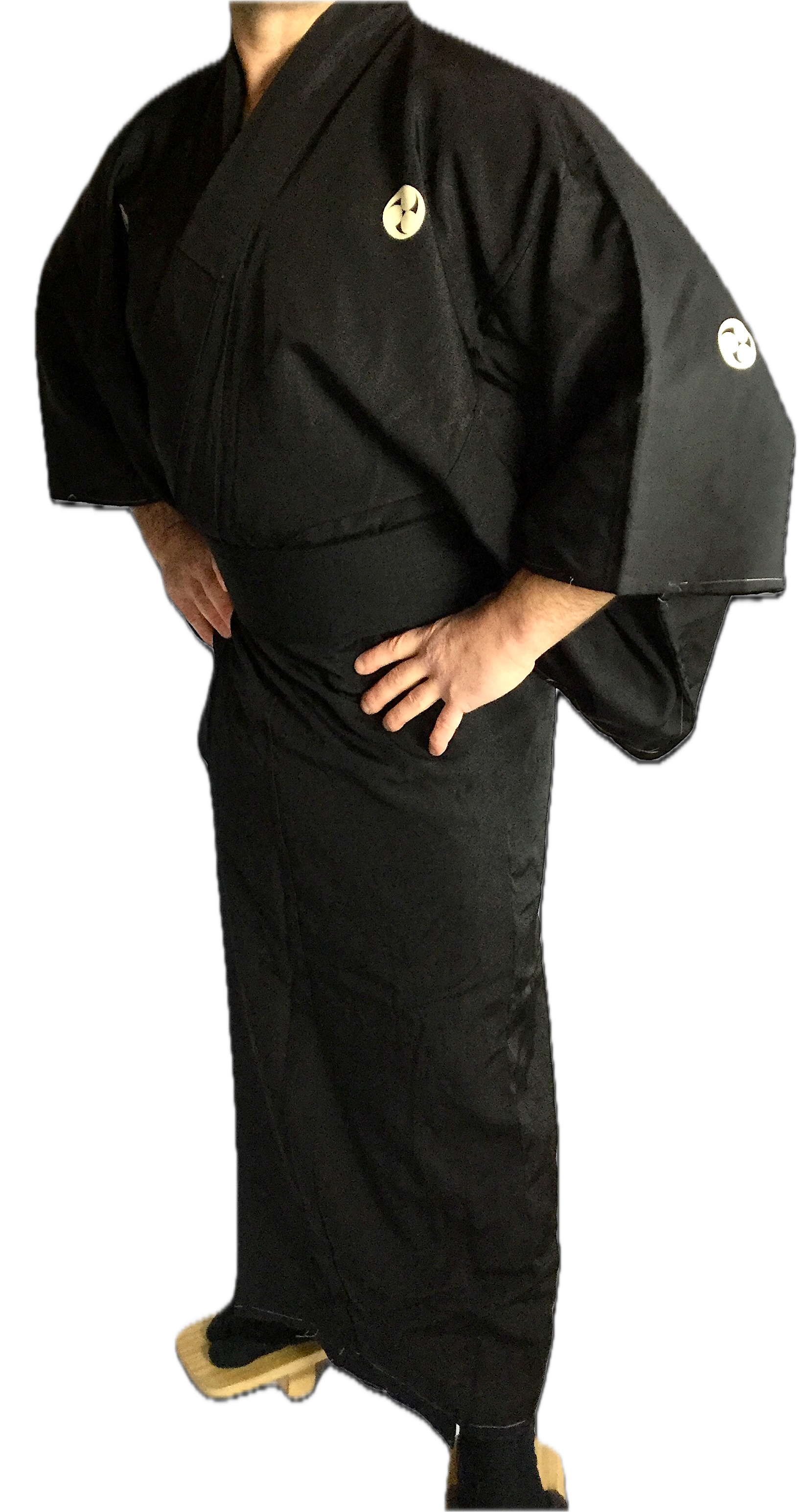Men’s Antique Formal Japanese Kimono Black Montsuki – BujindoShop ...