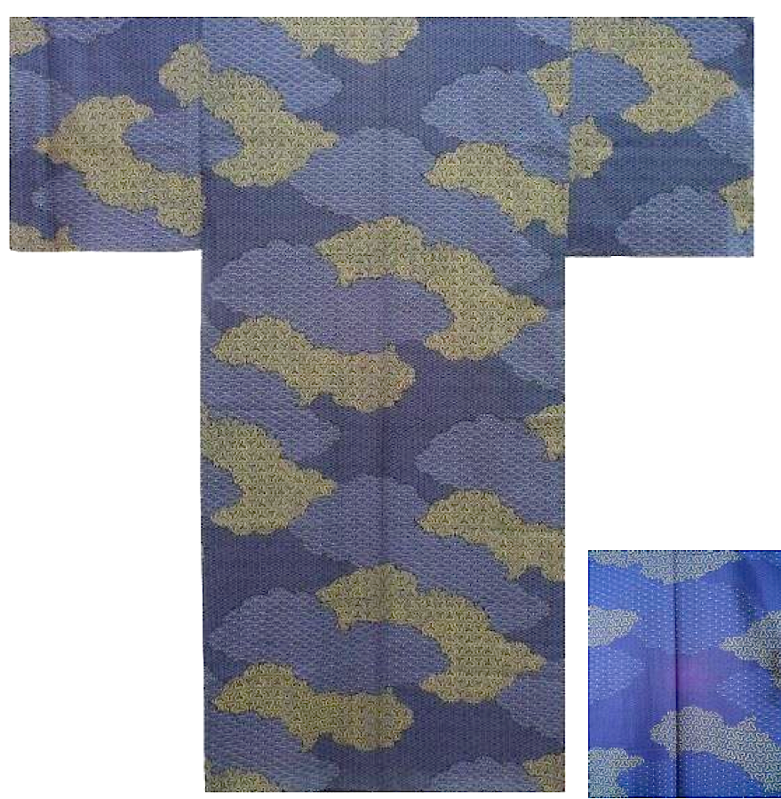 Men’s Japanese Yukata Kumo Tori Komon Pattern Made in Kyoto Japan ...